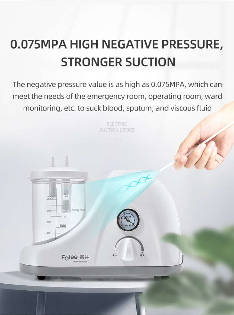 FOLEE Portable Phlegm Suction - Model H003-A (with battery back up for ambulances and Emergency ...